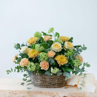 Buy/Send Mixed basket in warm shades and greens Online | IGP | NID1319556