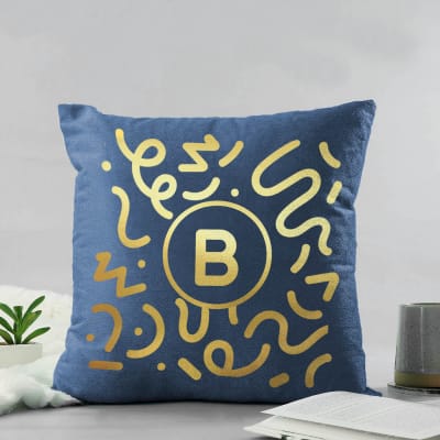 Nap Tight Velvet Cushion Personalized Navy: Gift/Send Home and Living ...