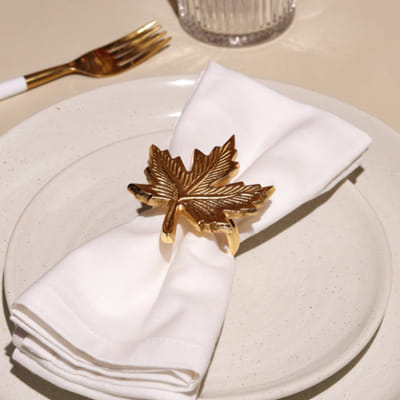 Buy/Send Napkin Rings Set Maple Leaf Gold Online | IGP | JVS1218129