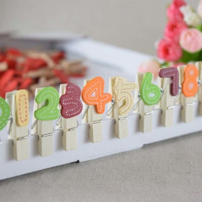 Buy/Send Numbers Wooden Photo Paper Clips Set Of 10 Multicolor Online ...