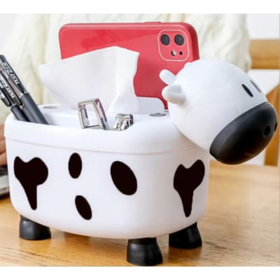 Buy/Send Organizer With Tissue Holder And Phone Stand Cow Single Piece ...