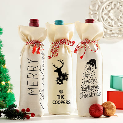 Buy/Send Pack of 3 Personalized Wine Bottle Cover Online | IGP | JVS1198427