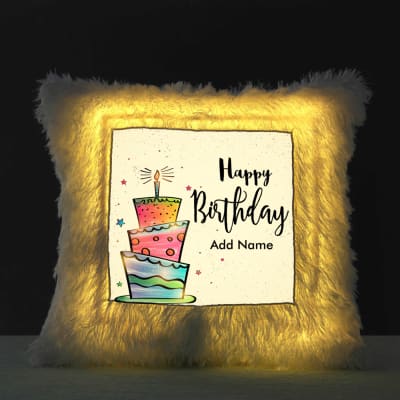 Personalized Birthday LED Cushion: Gift/Send Home and Living Gifts ...
