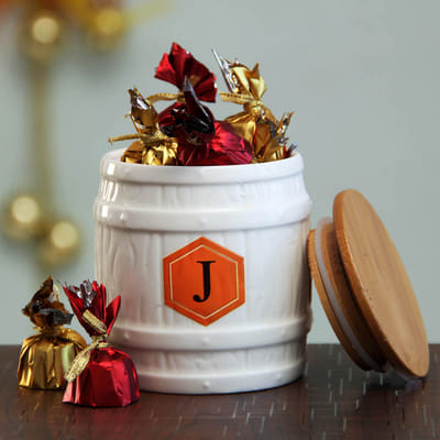Buy/Send Personalized Ceramic Chocolate Jar Online | IGP | J11076944