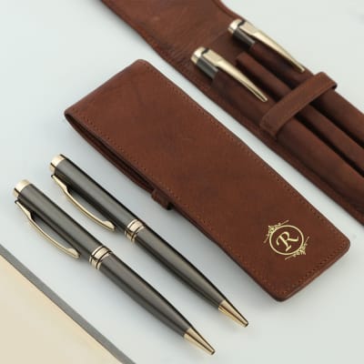 Buy/Send Personalized Leather Pen Case with 2 Ball Pens Online | IGP ...