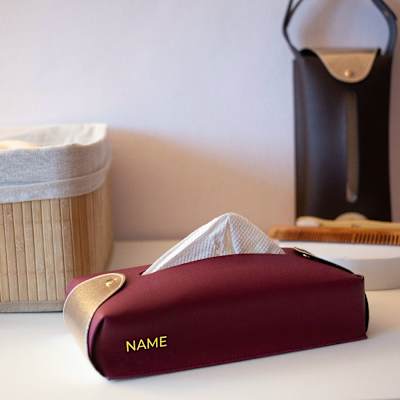 Buy/Send Personalized Maroon Vegan Leather Tissue Box Online | IGP ...