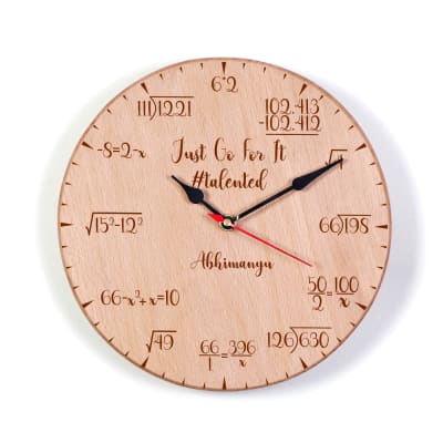 Personalized Math Lover Wooden Wall Clock: Gift/Send Home Gifts Online ...