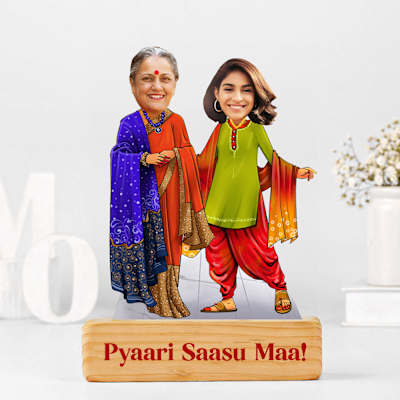 Buy/Send Personalized Saasu Maa And Me Caricature Online | IGP | JVS1206351