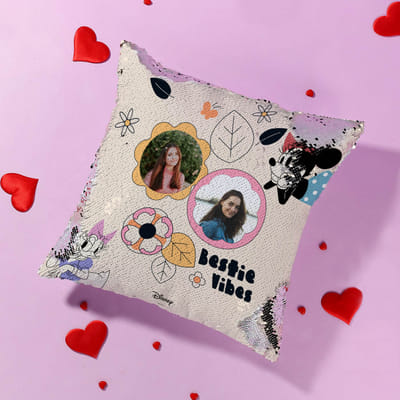 Personalized Sequin Bestie Minnie Mouse Cushion: Gift/Send Home and ...