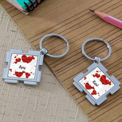 Buy/Send Personalized Square Keychain Set Online | IGP | J11063223