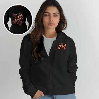 Buy/Send Personalized Super Cool Sister Hoodie - Black Online | IGP ...