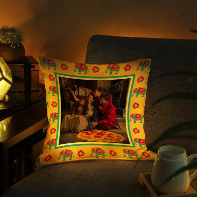 Personalized Traditional LED Cushion: Gift/Send Diwali Gifts Online ...