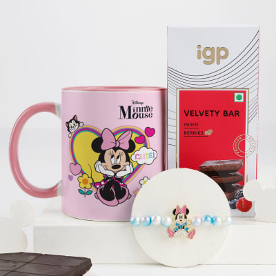 Pink Minnie Mouse Rakhi Hamper For Kids: Gift/Send Rakhi Gifts Online ...