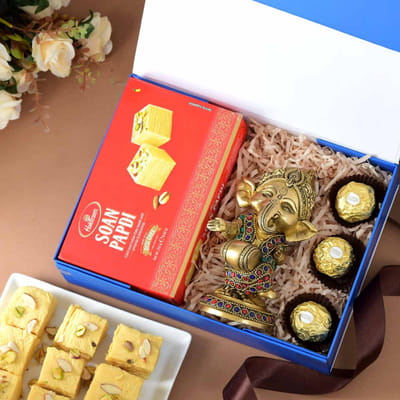 Playful Ganesh Combo: Gift/Send Food Gifts Online JVS1206269 |IGP.com