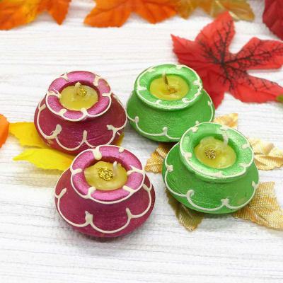 Pot Diyas Set: Gift/Send Diwali Gifts Online JVS1190545 |IGP.com