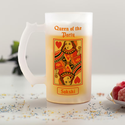 Queen Of The Party Personalized Frosted Beer Mug: Gift/Send Christmas ...