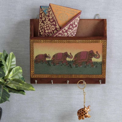 Rajasthani Wooden Key Chain Holder: Gift/Send Home Gifts Online ...