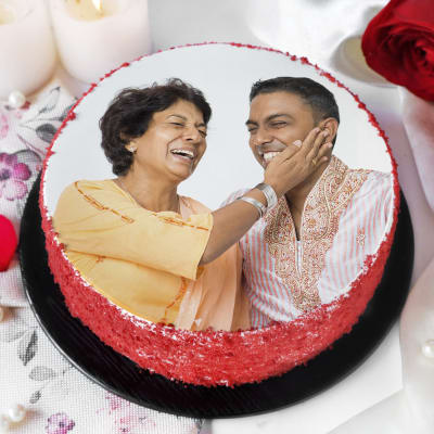 Buy/Send Red Velvet Photo Cake for Mother (1Kg) Online | IGP | HD1133084