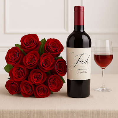 Buy/Send Red Wine & Roses Online | IGP | JVS1277346