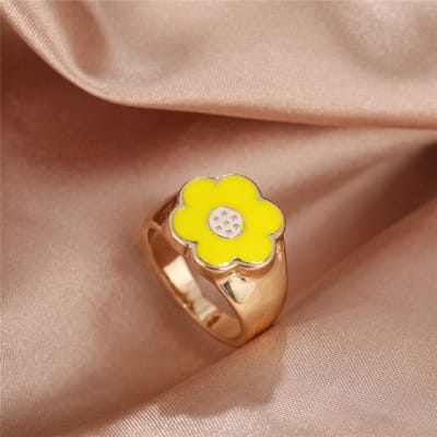 Buy/Send Rings Yellow Flower Signet Single Piece Online | IGP | JVS1218237