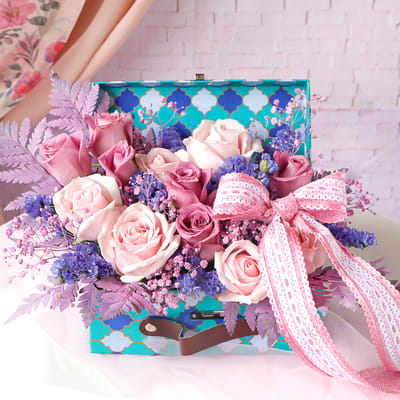 Rose Arrangement In Surprise Gift Box: Gift/Send Interflora Gifts ...