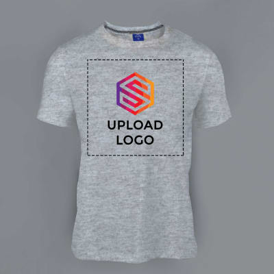 Ruffty Crew Neck Cotton T shirt for Men Grey Melange : Gift/Send ...