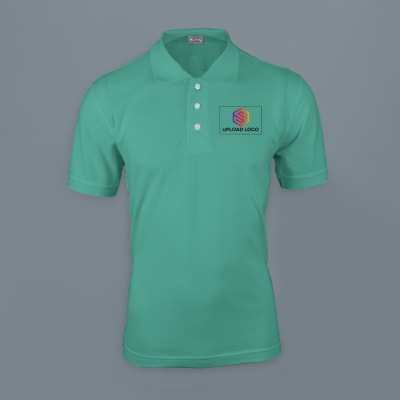 Ruffty Solids Cotton Polo T shirt for Men Coral Green : Gift/Send ...