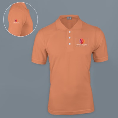 Ruffty Solids Cotton Polo T shirt for Men Peach : Gift/Send Business ...