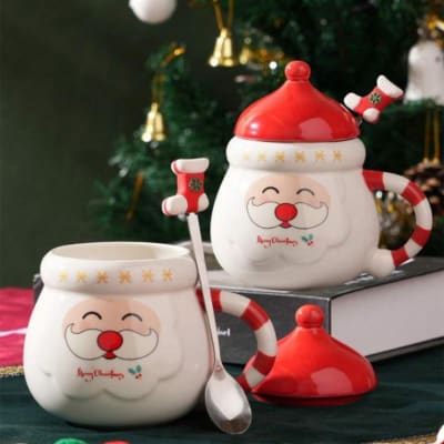 Buy/Send Santa Shaped Mug With Lid And Stirer Assorted Single Piece ...