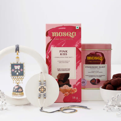 Serene Bhaiya Bhabhi Rakhi With Premium Masqa Chocolates: Gift/Send ...