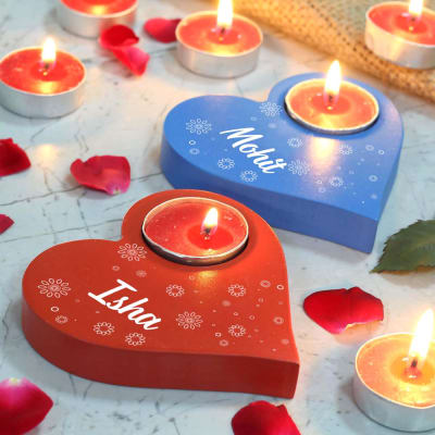 Buy/Send Set of 2 Personalized Tea Light Candle Online | IGP | JVS1188151