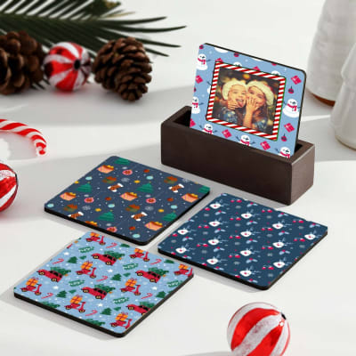 Buy/Send Set of 4 Personalized Xmas Joy Coasters Online | IGP | JVS1196651