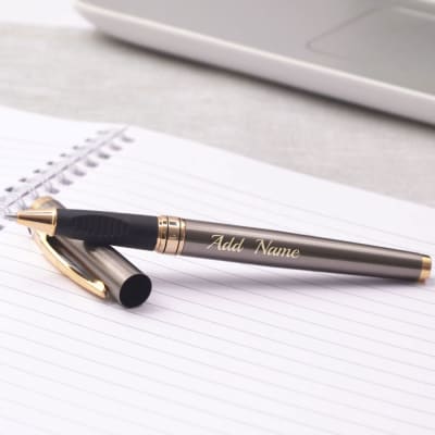 Buy/Send Silver Grey And Gold Personalized Ball Pen Online | IGP ...