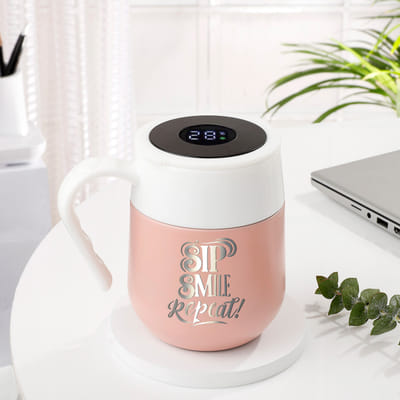Buy/Send Sip, Smile, Repeat Pink Temperature Mug Online | IGP | JVS1301212