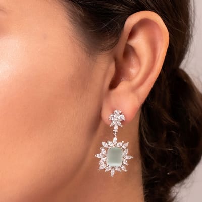 Buy/Send Square Frame Dangler CZ Earrings Online | IGP | J11151016