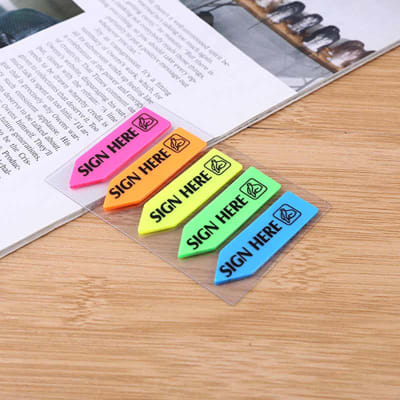 Buy/Send Sticky Notes Sign Here Set Of 5 Neon Online | IGP | JVS1233632