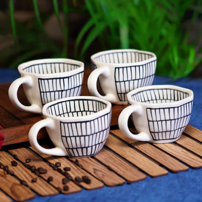 Buy/Send Stripes Design Ceramic Mug - Assorted - Single Piece Online ...