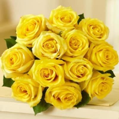 Order Sunshine 12 Yellow Roses Bouquet Online at Best Price, Free ...