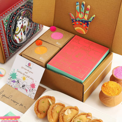Sweet N Colourful Holi Gift Box: Gift/Send Food Gifts Online JVS1203441 ...