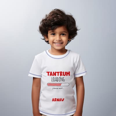 Buy/Send Tantrum Loading Personalized T-Shirt For Kids Online | IGP ...