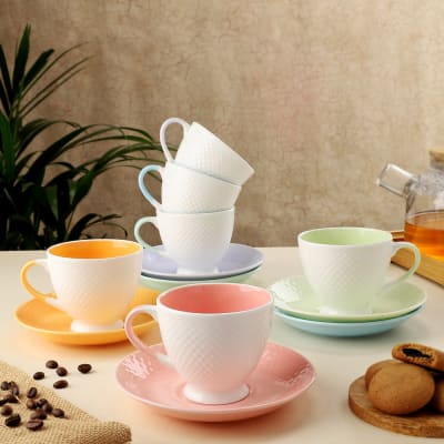 Buy/Send Tea Cup Set of 6 with Saucers Online | IGP | J11109389