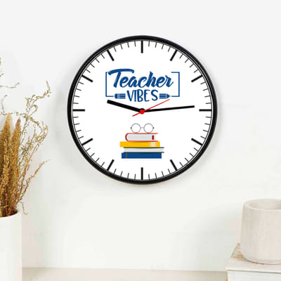 Buy/Send Teacher Vibes Wooden Wall Clock Online | IGP | J11145499
