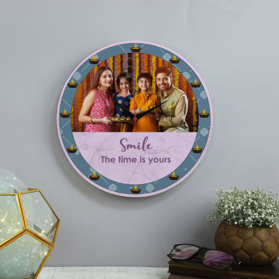 Buy/Send Time To Smile Personalized Wall Clock Online | IGP | JVS1189656
