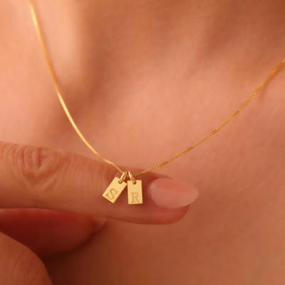 Buy/Send Timeless Charms Personalized Two Letter Tags Necklace Online | IGP | JVS1407539