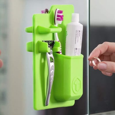 Buy/Send Toothbrush And Toothpaste Organizer Wall Stickable Single ...