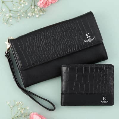 Buy/Send Twinning Couple Croc Wallet Personalized Gift Set Online | IGP ...