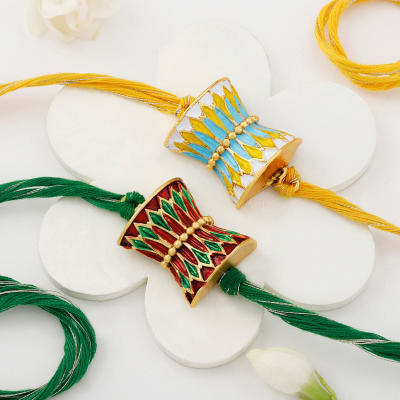 Buy/Send Vibrant Damru Rakhi Set Of 2 Online | IGP | JVS1262602