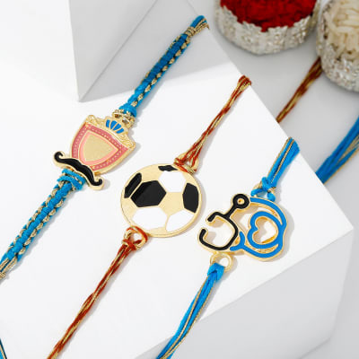 Buy/Send Vibrant Quirky Rakhi Set Of 3 Online | IGP | JVS1299488