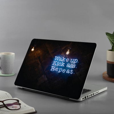 Wake Up Kick Ass Repeat Laptop Skin: Gift/Send Home Gifts Online ...