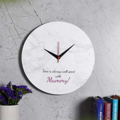 Buy/Send White Marble Finish Wall Clock for Mom Online | IGP | J11135425